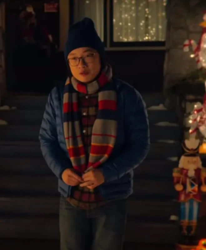 Love Hard Josh Lin Blue Parachute Puffer Jacket - Oskar Jacket